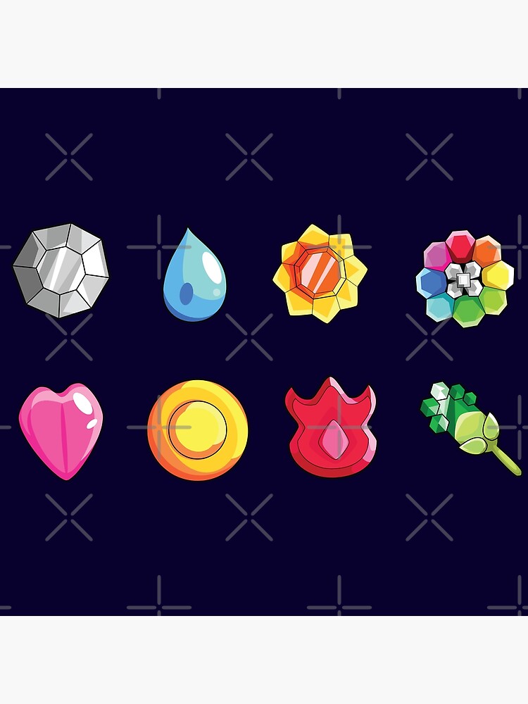 "Kanto Indigo League Badge Set" Poster for Sale by Biochao | Redbubble