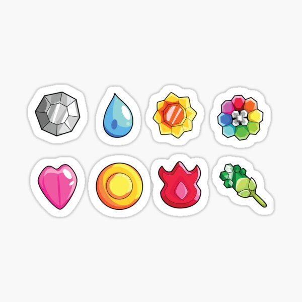 "Kanto Indigo League Badge Set" Sticker for Sale by Biochao | Redbubble