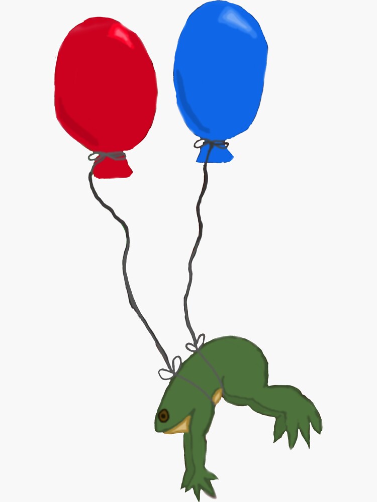 "Floating frog with balloons " Sticker for Sale by system51 | Redbubble