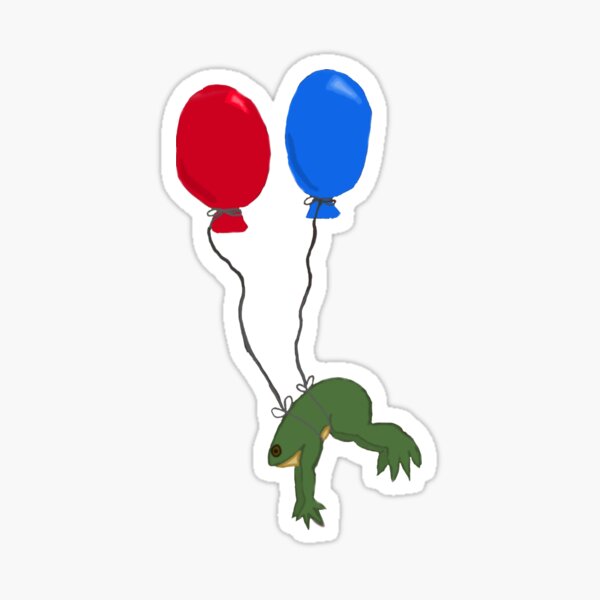 "Floating frog with balloons " Sticker for Sale by system51 | Redbubble