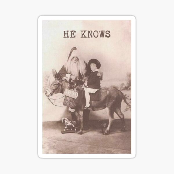 "HE KNOWS" Sticker for Sale by ToruandMidori | Redbubble