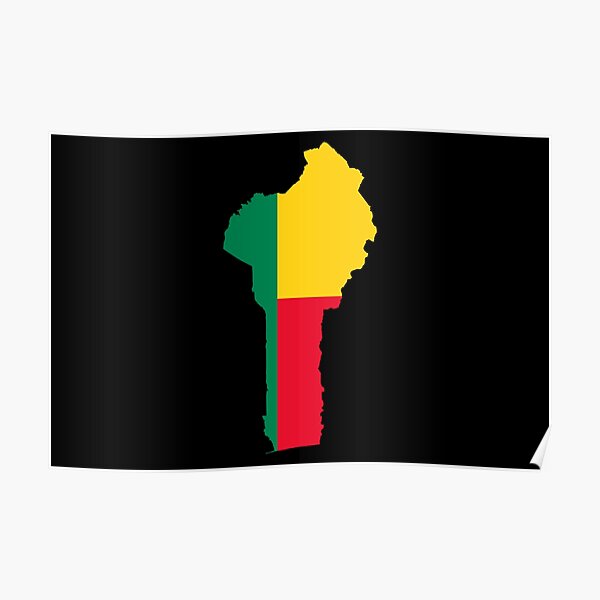 "Flag Map of Benin" Poster for Sale by mo91 | Redbubble