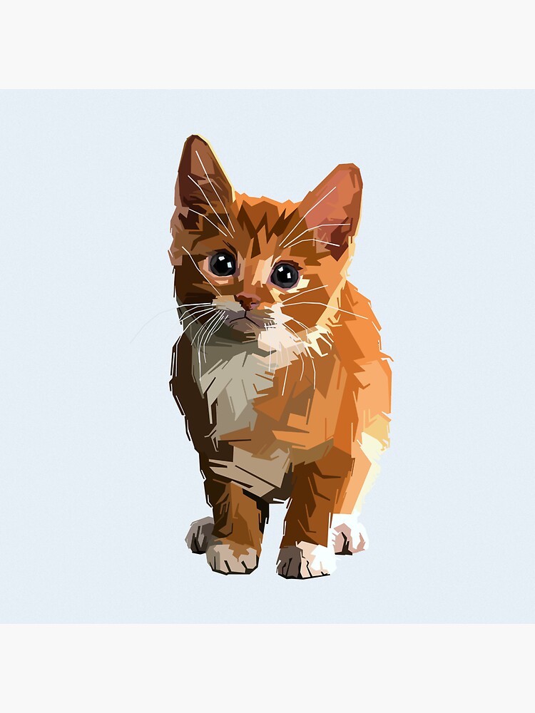 "Cute Orange Kitty " Sticker for Sale by Ckamel | Redbubble