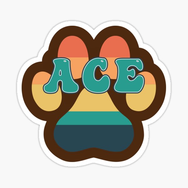 "Ace Dog Name Vintage Sunset Paw Prints on Brown - Ace Dog Name ...