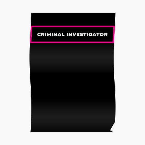 "Criminal Investigator red frame" Poster for Sale by SVPOD | Redbubble