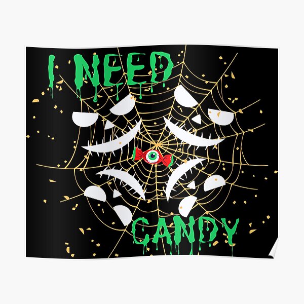 "Candy and scary Halloween masks" Poster for Sale by GOSproject | Redbubble
