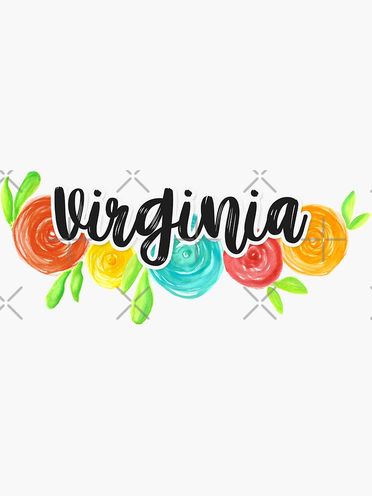 "Virginia Floral" Sticker by mynameisliana | Redbubble
