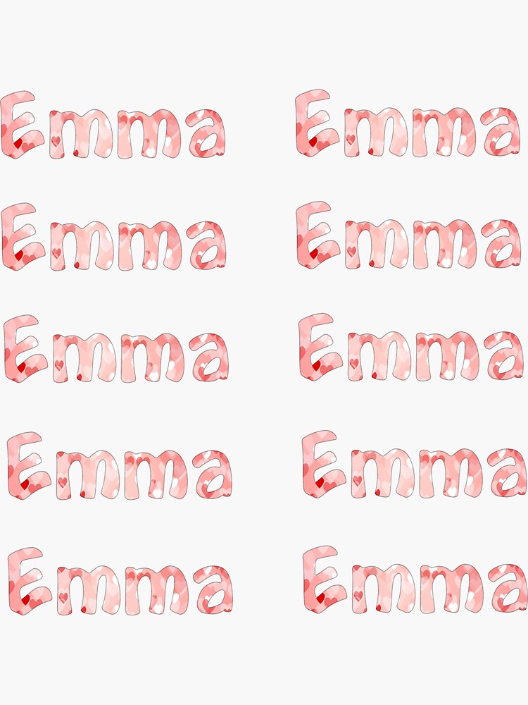 "Emma hearts name sticker pack." Sticker for Sale by tshirtsmash ...