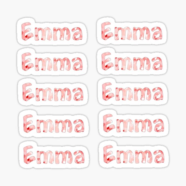 "Emma hearts name sticker pack." Sticker for Sale by tshirtsmash ...