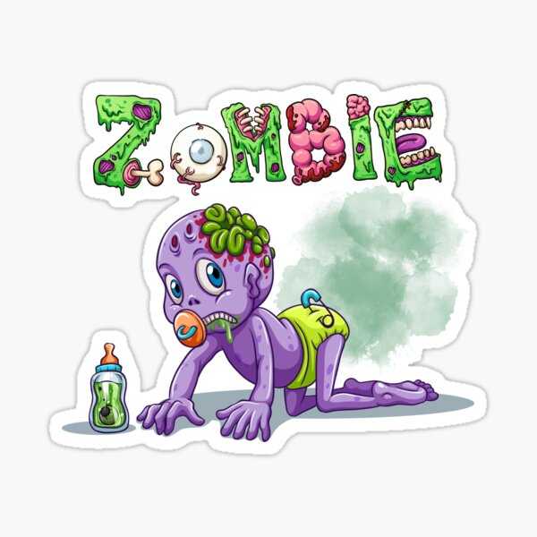 "Little zombie celebrates Halloween" Sticker for Sale by Princess-Rilam ...