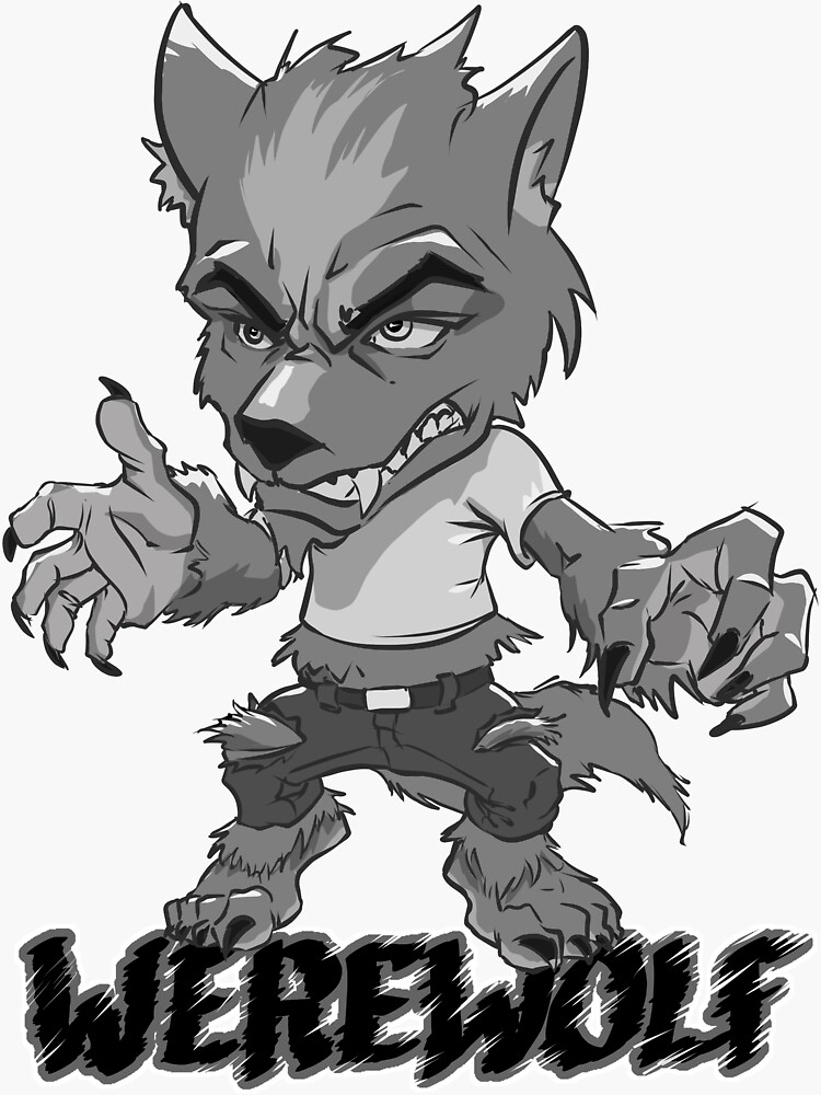 "CHIBI WEREWOLF" Sticker for Sale by 6BComics | Redbubble