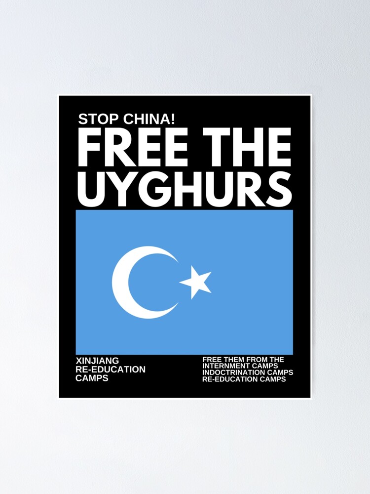 "Free the uyghurs-uyghur flag" Poster for Sale by StoreGoHard | Redbubble