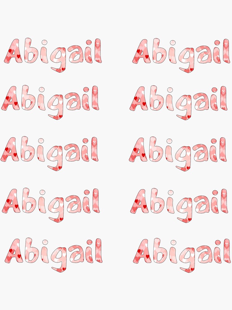 "Abigail hearts name sticker pack." Sticker for Sale by tshirtsmash ...