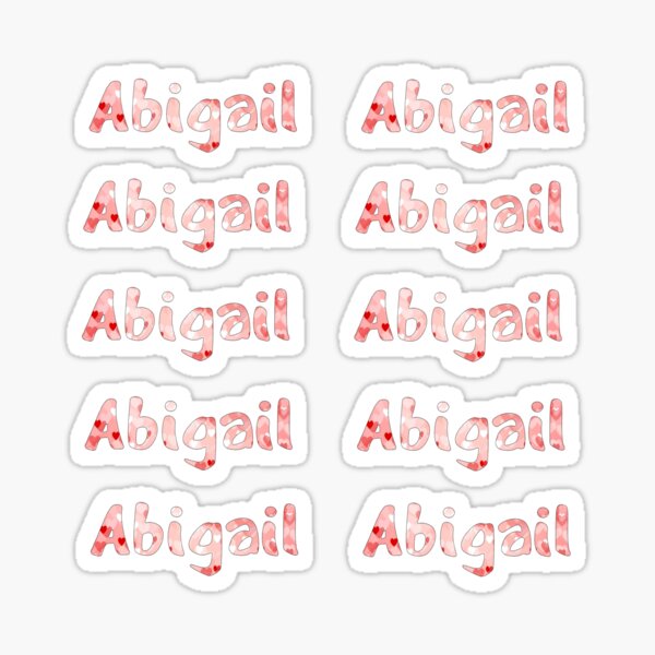 "Abigail hearts name sticker pack." Sticker for Sale by tshirtsmash ...