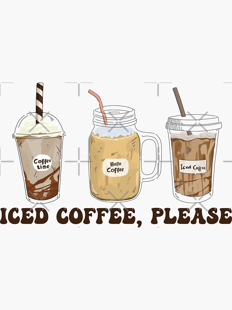 "Summer Cute Iced Coffee Please" Sticker for Sale by bolimj | Redbubble