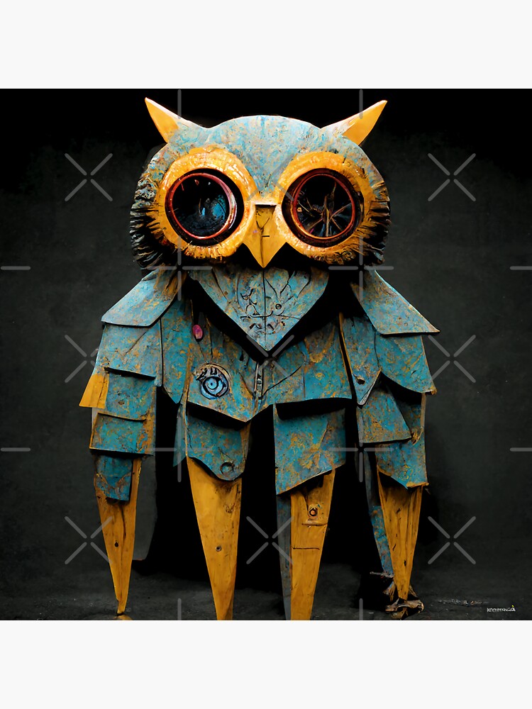 "Cool Robot Owl Design- Owl art" Sticker for Sale by alterego7G | Redbubble