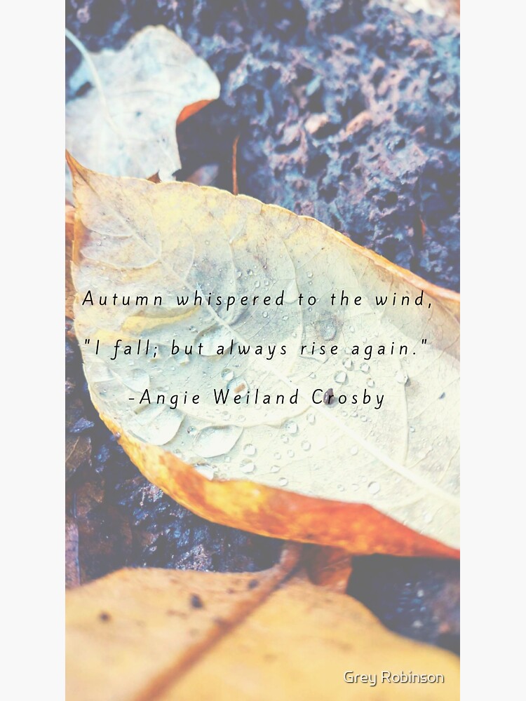"Autumn Leaves Rain, Fall Rise Again Quote " Sticker for Sale by ...