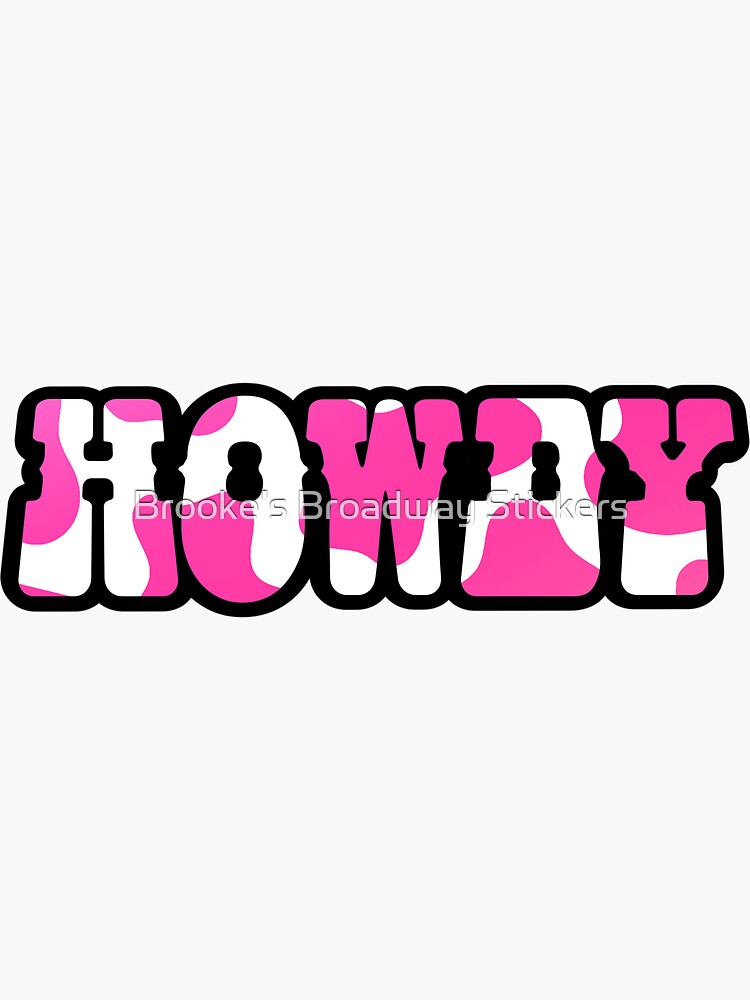 "Pink Cow Print "Howdy" Country Sticker" Sticker for Sale by ...