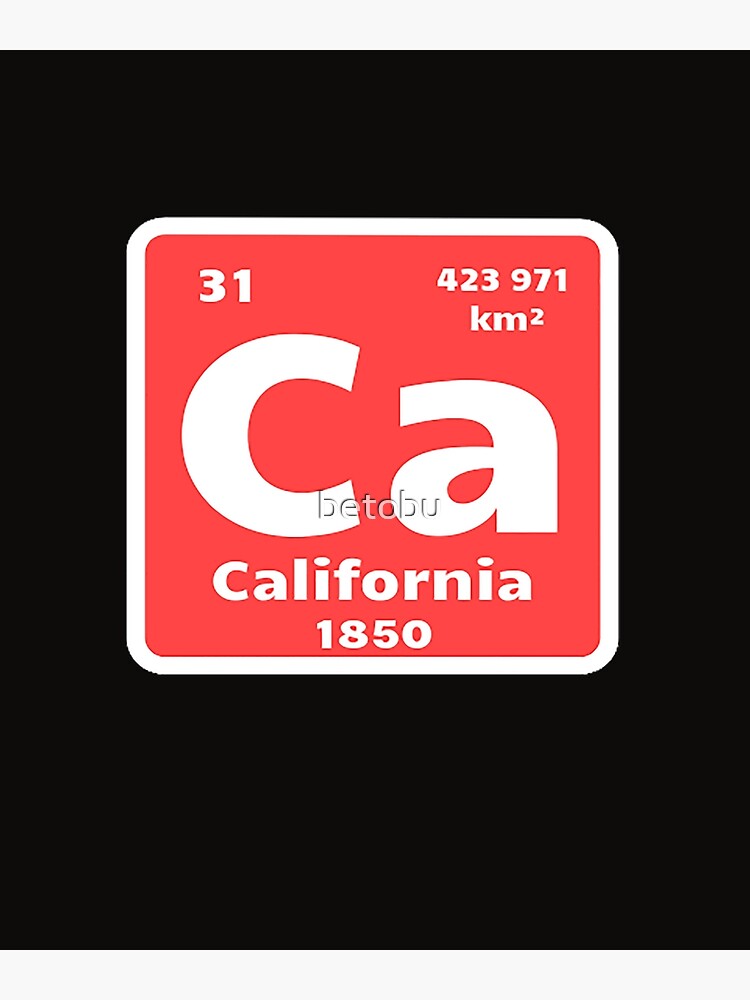 "State of California United States Periodic Table" Art Print for Sale ...