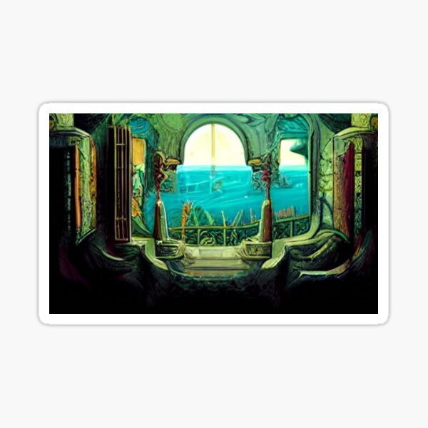 "Blue Atlantis Overlook" Sticker for Sale by AstraLowelle | Redbubble