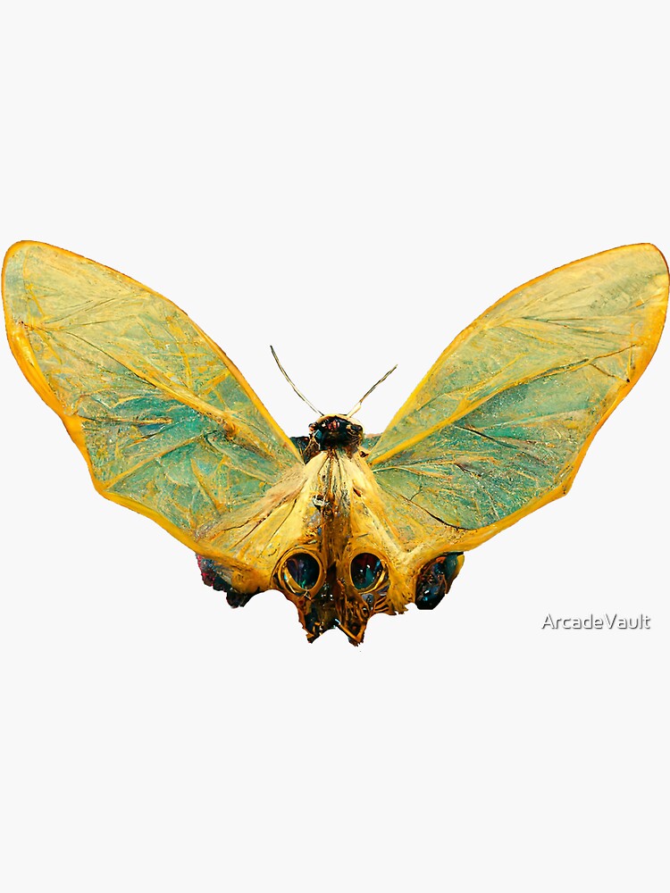 "Space Moth Effect Vintage Poster" Sticker for Sale by ArcadeVault ...