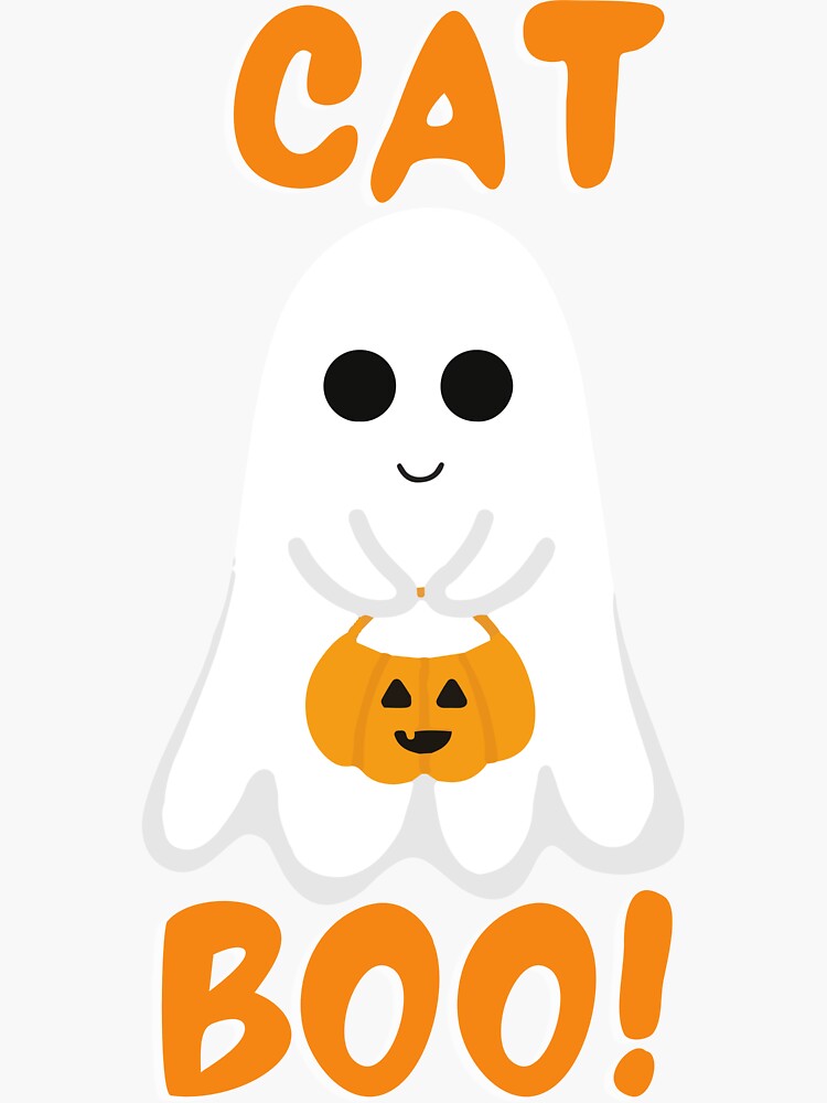 "Boo Cat !" Sticker for Sale by OROcos | Redbubble