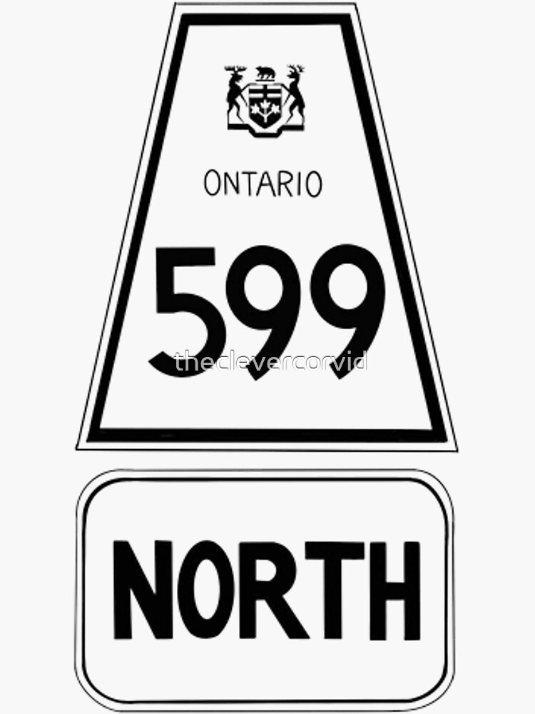 "Highway 599 to Pickle Lake" Sticker for Sale by theclevercorvid ...