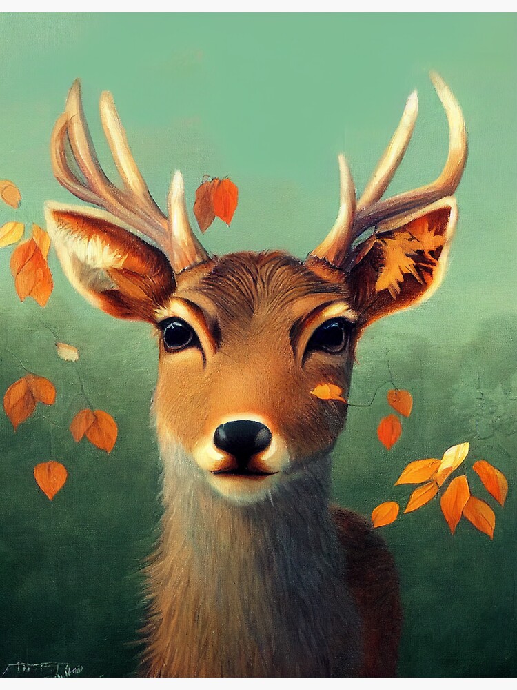 "deer in nature, realistic 2d painting, photorealism, watercolor art ...
