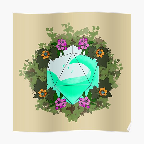 "D20 Cyan Potion Sticker" Poster for Sale by KopoArtyStuff | Redbubble