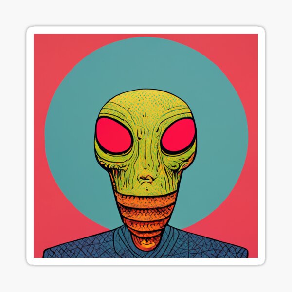"Alien 1" Sticker for Sale by PringleMuray | Redbubble
