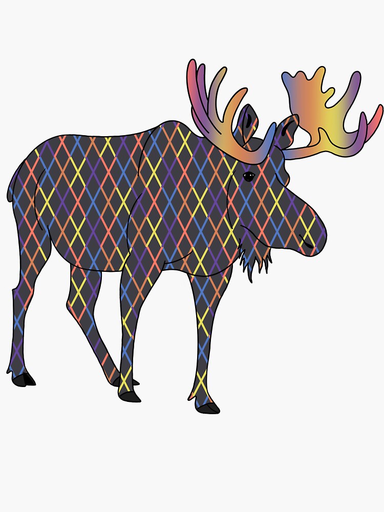 "Gray Moose with X's" Sticker for Sale by LeahHaas | Redbubble