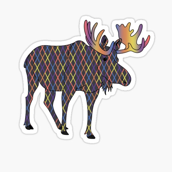 "Gray Moose with X's" Sticker for Sale by LeahHaas | Redbubble