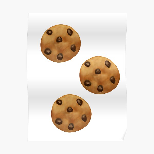 "Original Chocolate Chip Cookie Illustration" Poster for Sale by ...