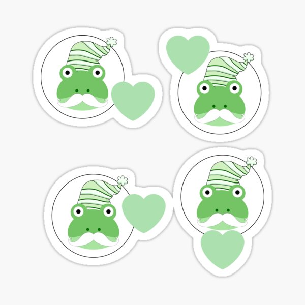 "Funny Cute Green Frog Heart Pack" Sticker for Sale by Hevaweva | Redbubble