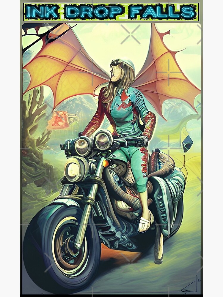 "Dragon Biker" Poster for Sale by InkDropFalls | Redbubble