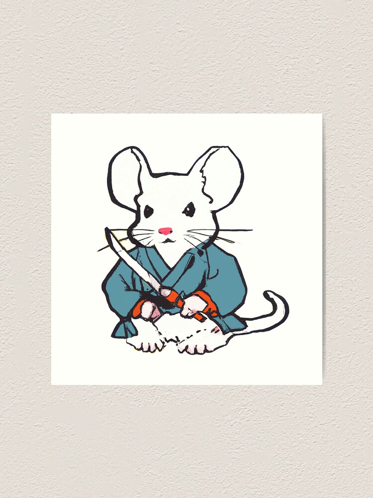 "Anime Samurai Mouse - kawaii japanese style - watercolor digital art ...