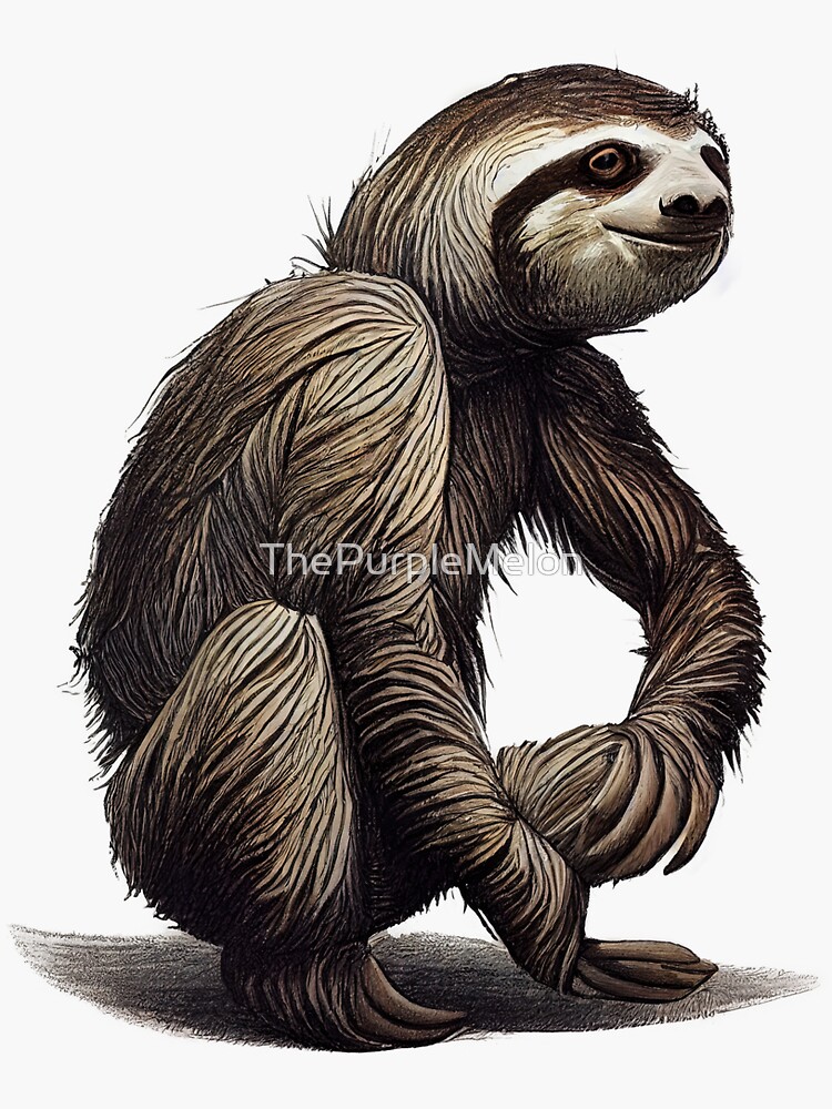 "Sloth Pencil Drawing" Sticker for Sale by ThePurpleMelon | Redbubble