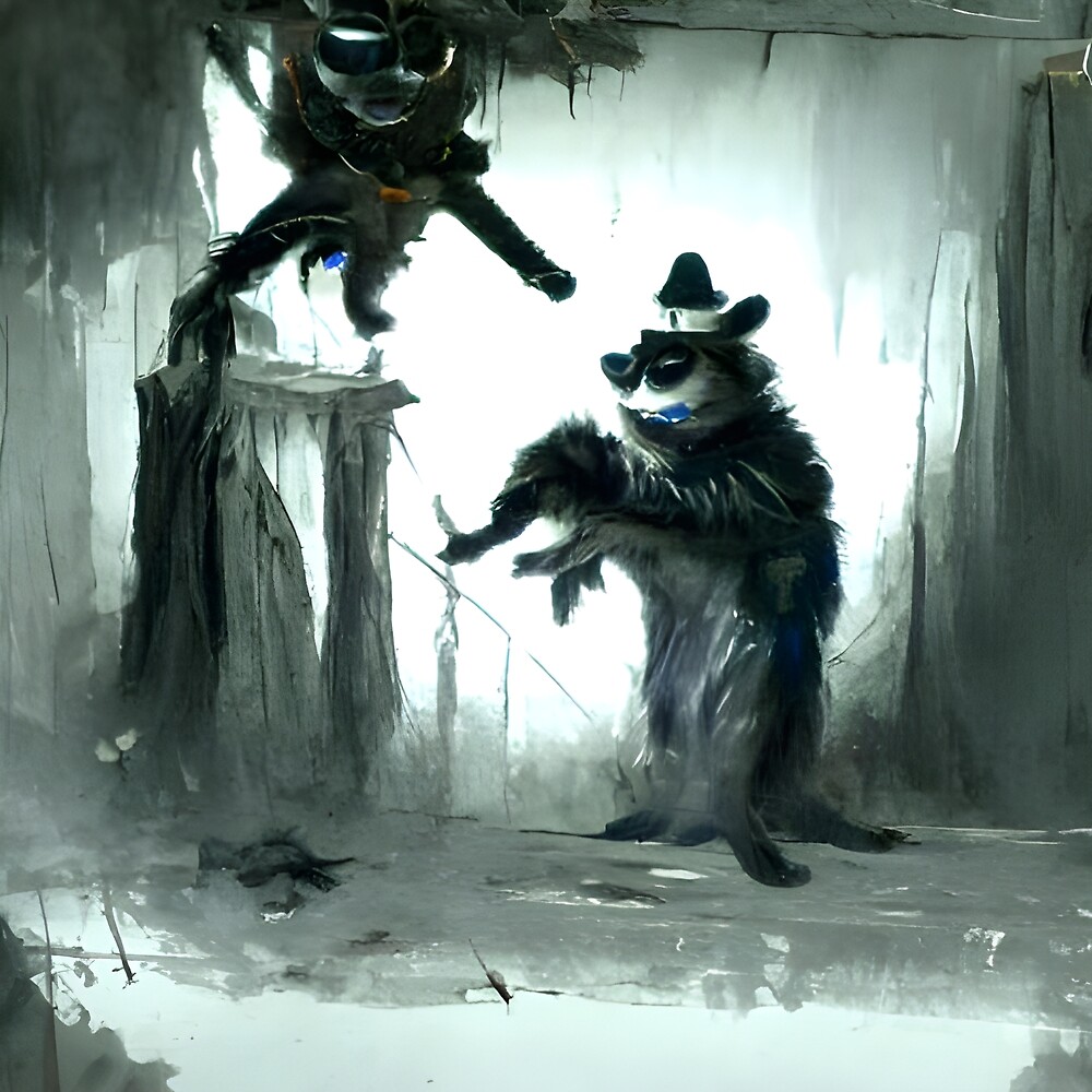 "Sinister Racoon Artwork" by Captain-Met | Redbubble