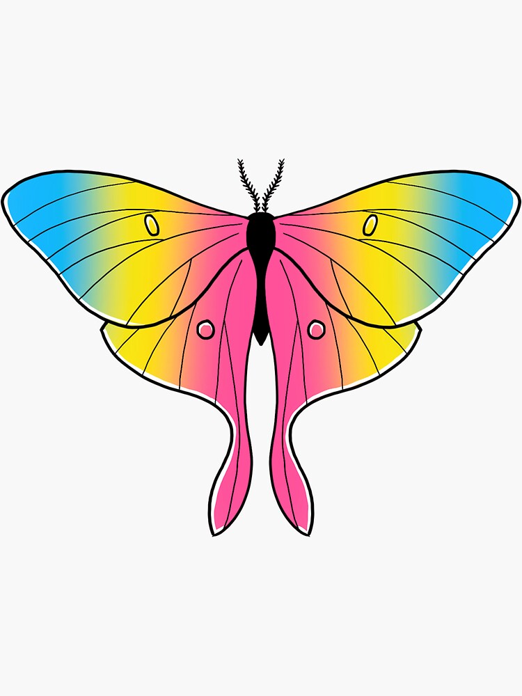 "Pansexual Moth" Sticker for Sale by EnbyOfCrows | Redbubble