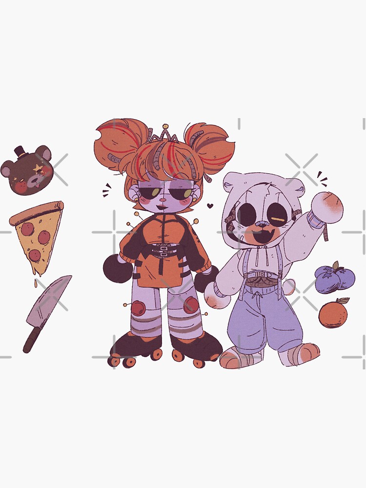 "blueberry-orange | fnaf 6" Sticker for Sale by Jxitrash | Redbubble