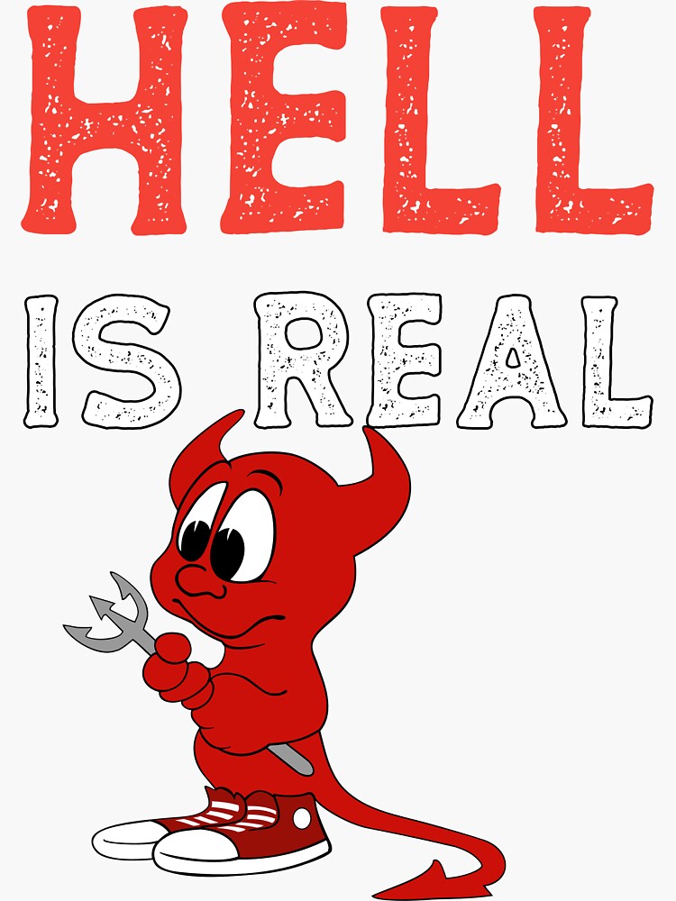 "Hell is real satanic panic vintage child of satan" Sticker for Sale by ...