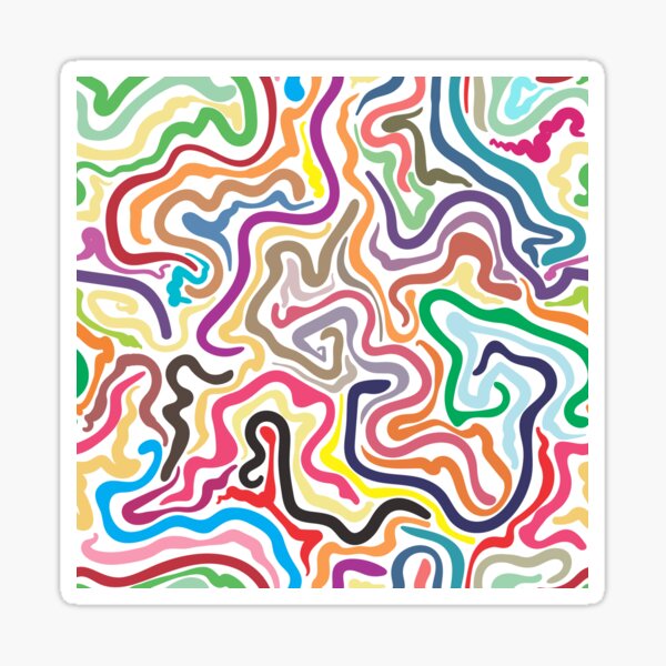 "Multi-Color Squiggly Lines" Sticker for Sale by LorinMar | Redbubble