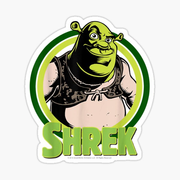 "Shrek In Circles Cartoon Portrait Logo " Sticker for Sale by TamarHall ...