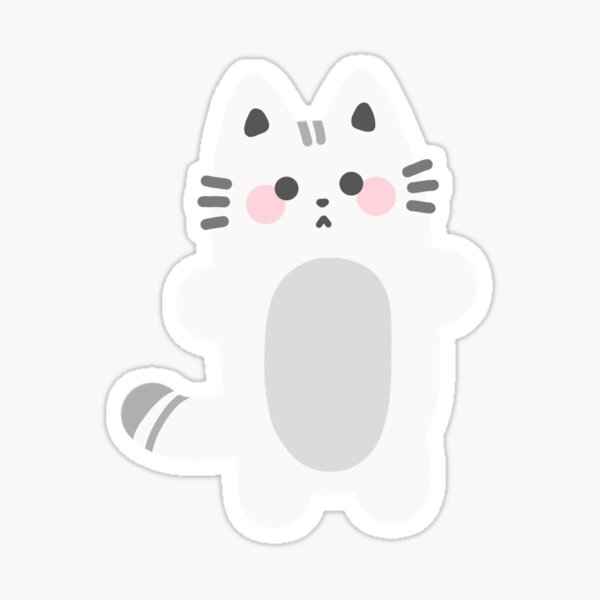 Cute Chibi White Cat Sticker For Sale By Chocoi Redbubble