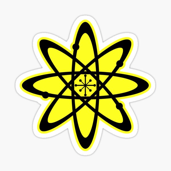 "Atom--Black & Laser Lemon" Sticker for Sale by SCHPiDAUU | Redbubble