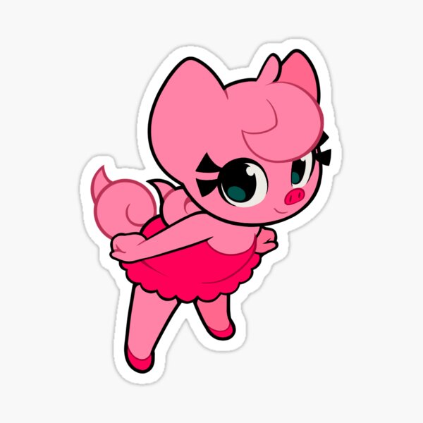 "Mina the piggy (2)" Sticker for Sale by gatodelfuturo | Redbubble