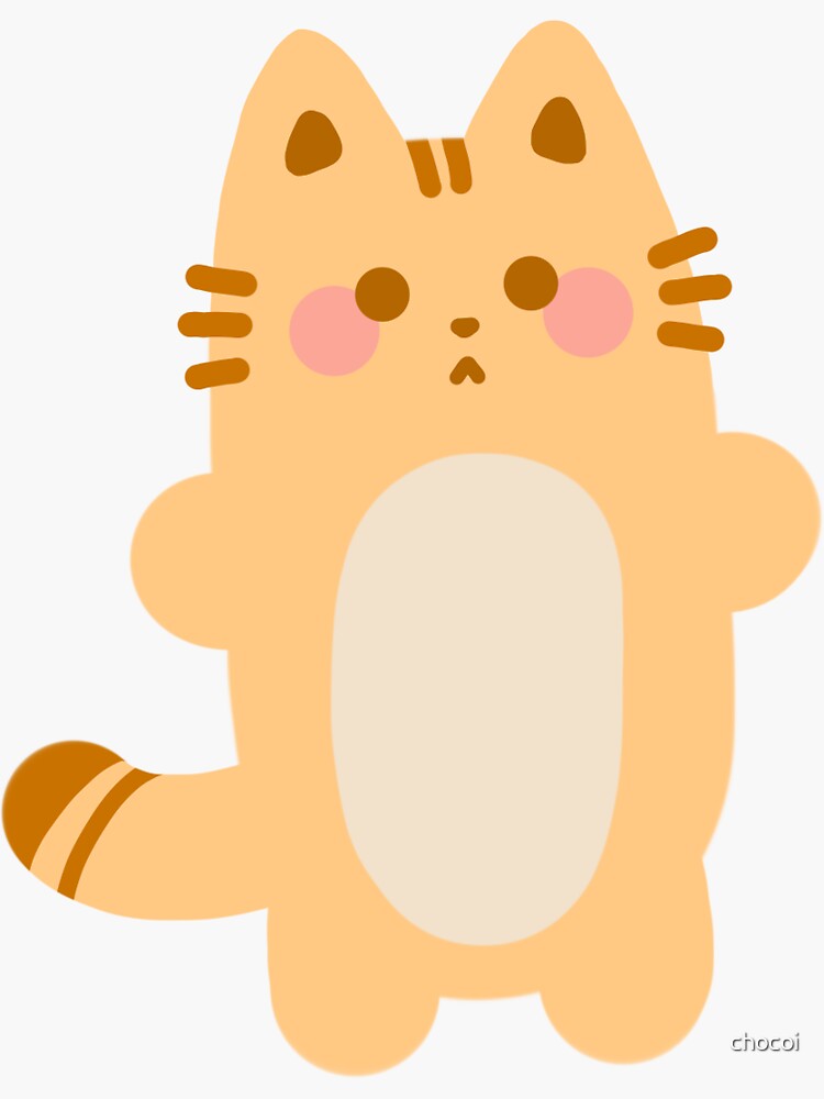 "cute chibi ginger cat" Sticker for Sale by chocoi | Redbubble