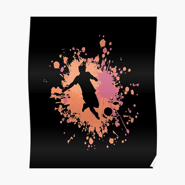"Soccer Tripling Color Splash" Poster for Sale by onicon | Redbubble