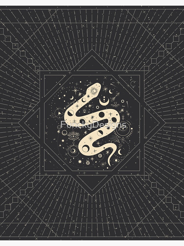 "Astrology Snake Sun and Moon Black Tarot Card" Sticker for Sale by ...