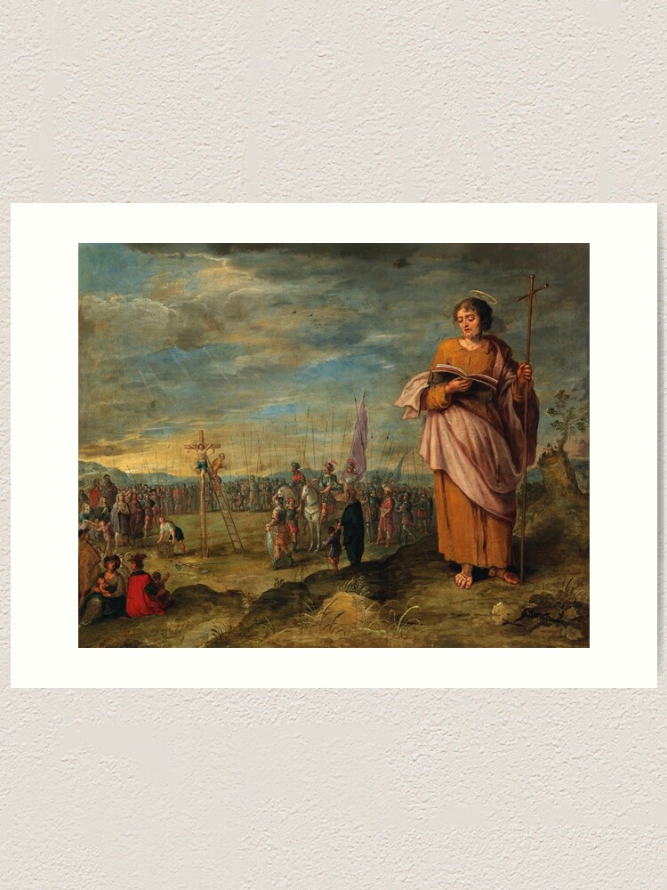 Lámina artística «La Crucifixión con un Evangelista | Círculo de Frans Francken II | Arte ...